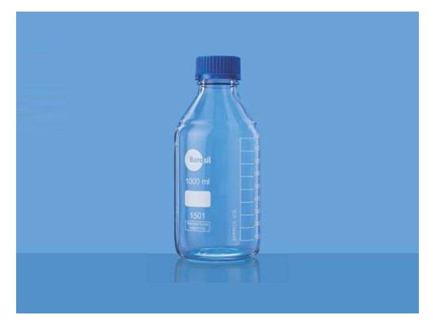 Borosil 1501 Reagent Bottle Graduated with Screw Cap and Pouring Ring ...