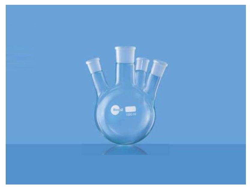 Borosil 4385 Round Bottom Four Neck Flask - Centre Neck and Three ...